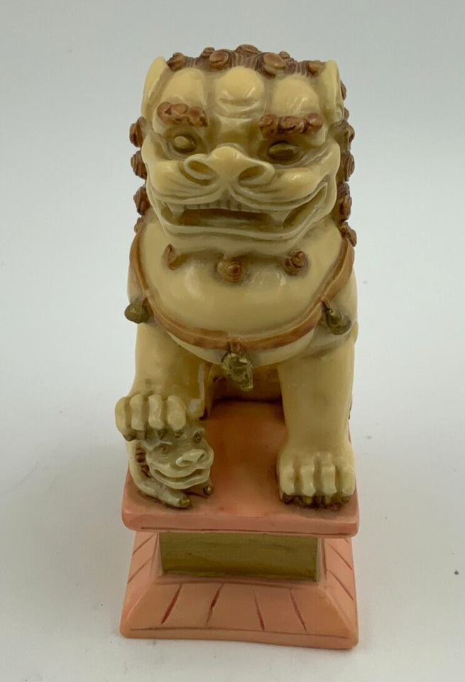 Unique Female Foo Dog Statue 5" Tall | eBay