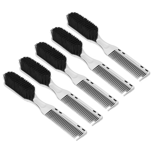 5x Beard Comb Silver ABS Nylon Smoothing Hair Styling Comb Set Salon ...