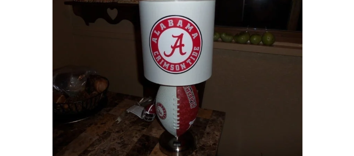 University Of Alabama Lamp Shade Ellie / Blue And Cream Block Print