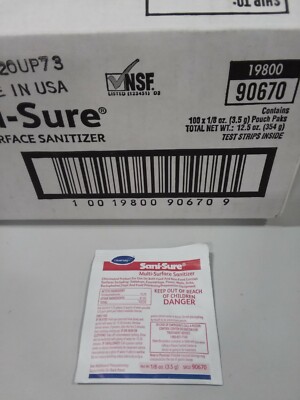 DIVERSEY SANI- SURE MULTI SURFACE SANITIZER, 1/8 oz(3.5 g) 100 pack | eBay