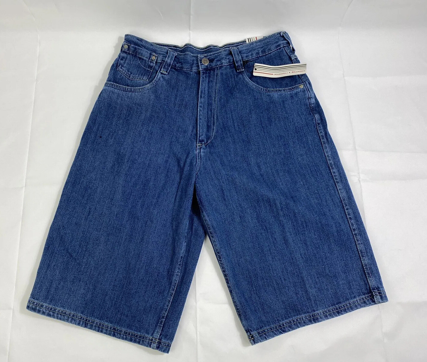 NWT VTG MAKAVELI Tupac Signature Men's Jean Demin Sz 34 Shorts Rap ...
