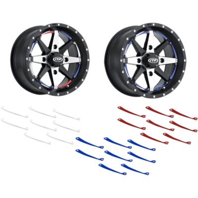 I.T.P. Matte Black/Machined 14x7 - 5+2 Offset - 4/110 Cyclone Wheel ...