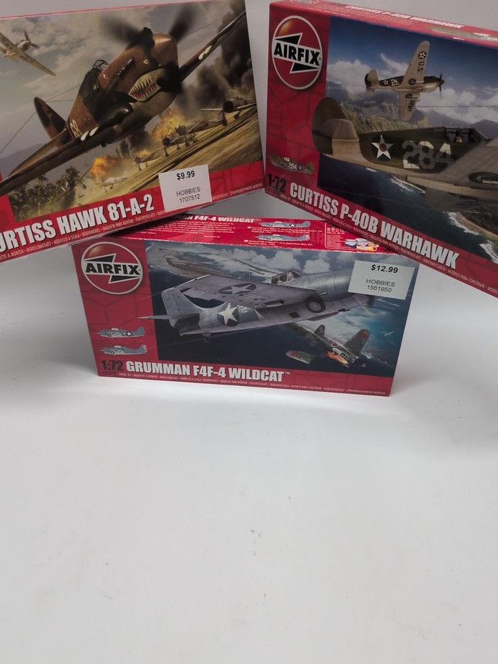 Lot(3) Airfix 1/72 Scale Model Kits Hawk Wildcat Warhawk New Open Boxes ...