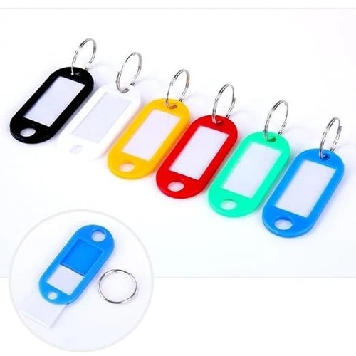 Key Ring Plastic ID Tags Name Label Key Fob Tag Assorted mixed Colours ...