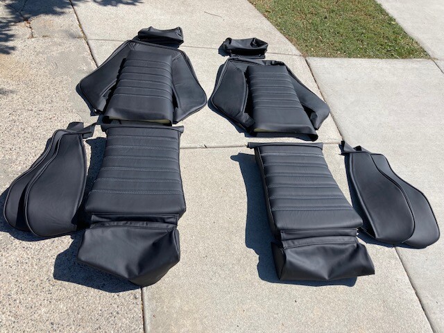 FLO FIT RECARO E21 E10 320IS UPHOLSTERY SEAT KIT (2) OEM GERMAN VINYL ...