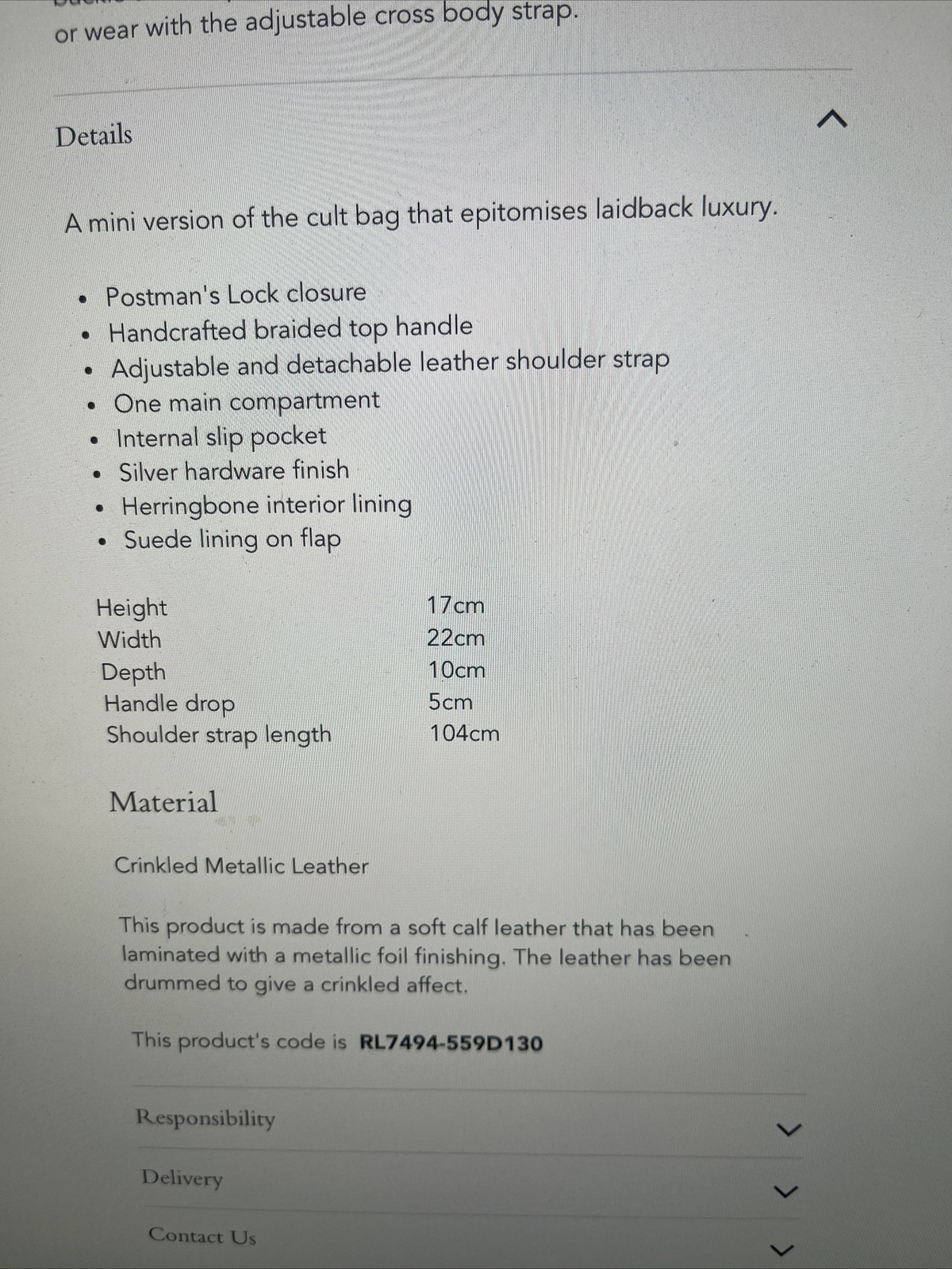 Mulberry silver Crinkled Metallic Leather mini Alexa | eBay UK