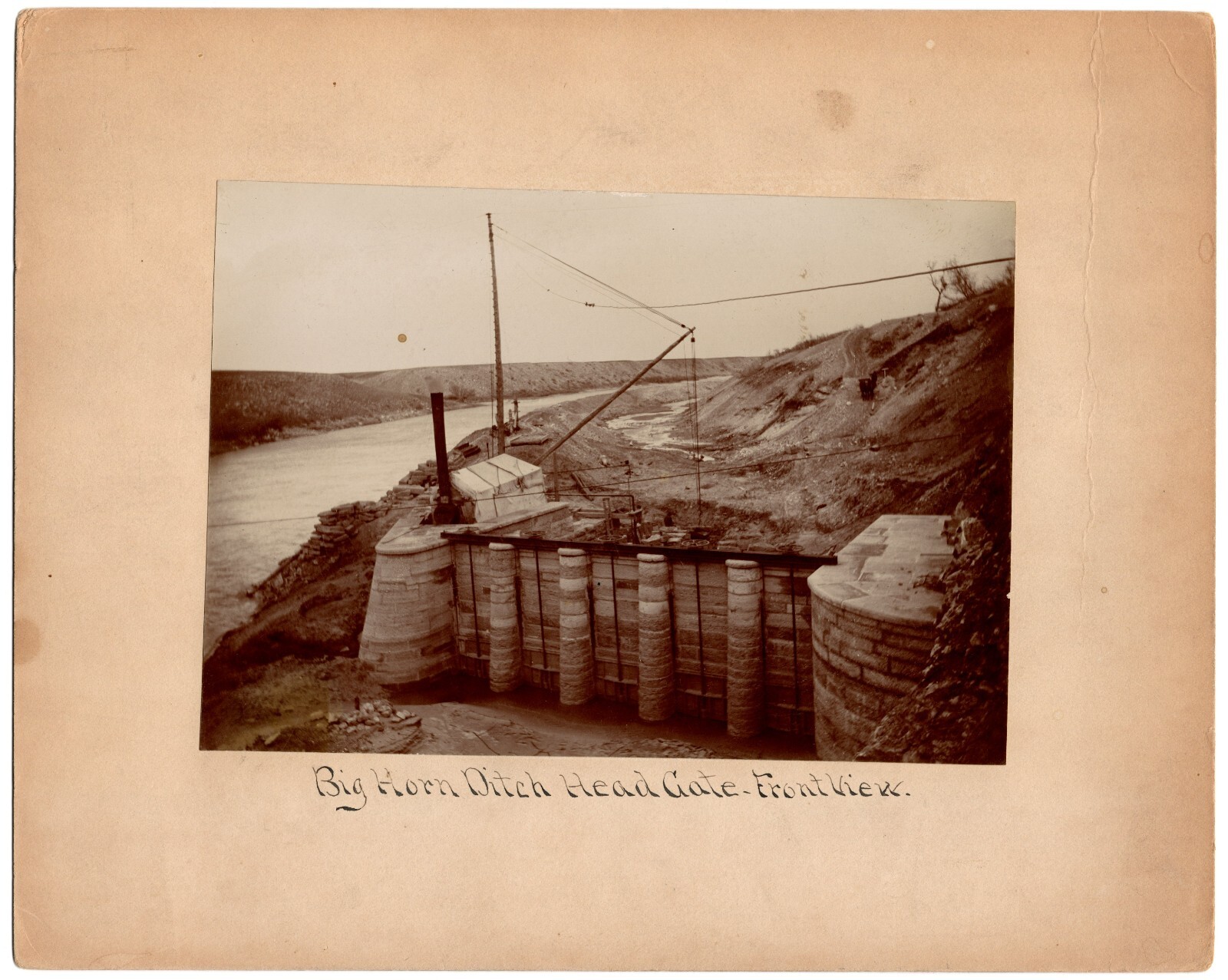 RARE Photograph of Bighorn Ditch Headgate Following Battle of Little ...
