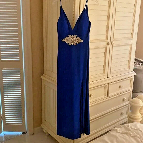 Dear Moon Formal Ball Gown Prom Dress Royal Blue Stra… - Gem