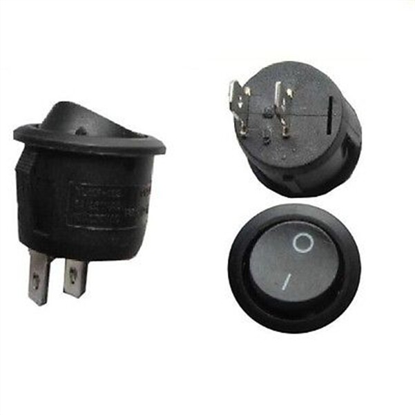 Rocker Switch 2-Pin 250V6A 125V10A On-Off Plastic (Circular Spst 2P) uc ...