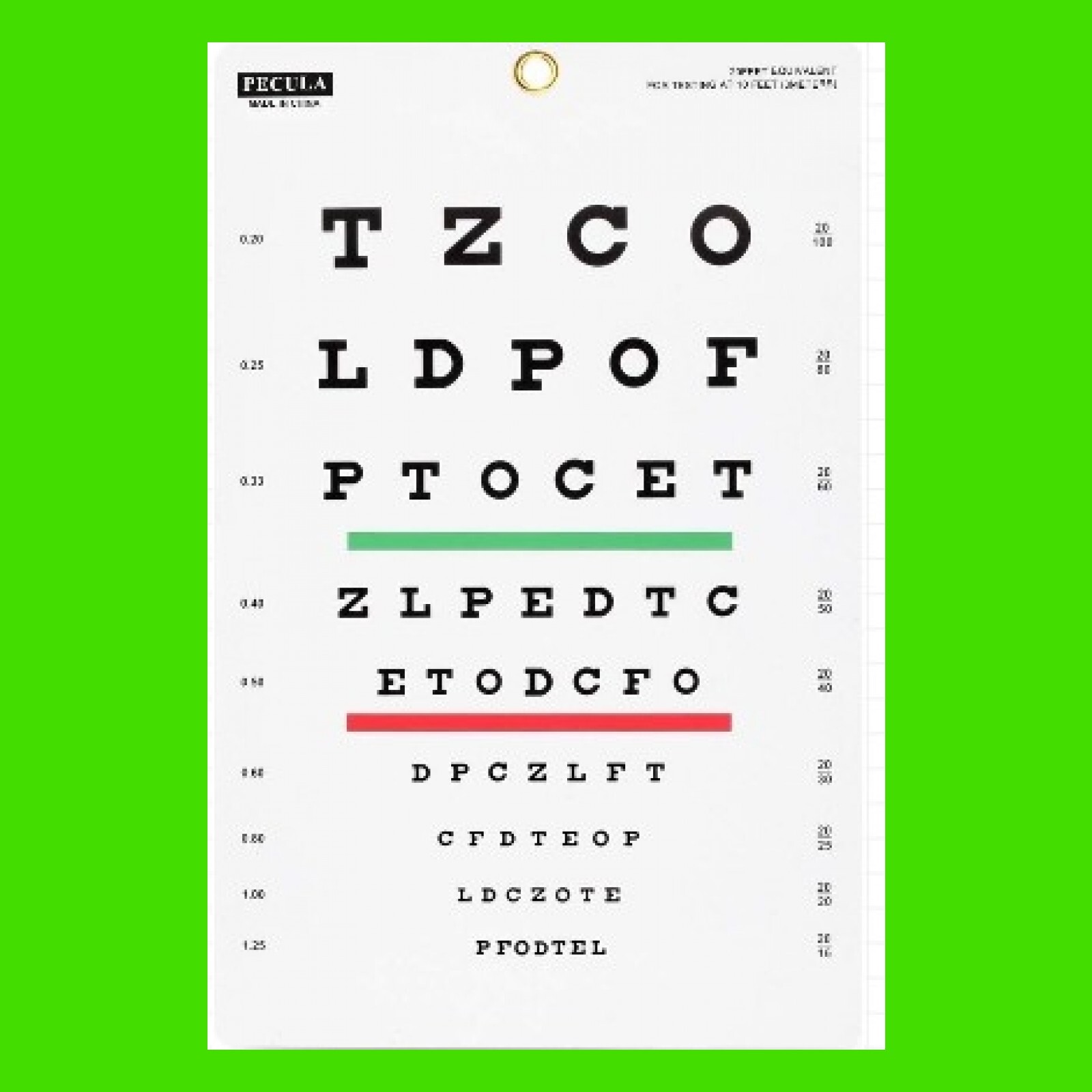 Eye Chart, Snellen Eye Chart, Wall Chart, | Grelly USA