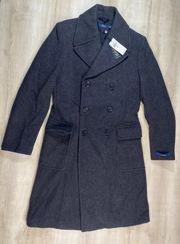 Polo Ralph Lauren Mens Jacket Gray 38R Overcoat Double Breasted ...