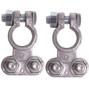 2 x BATTERY TERMINAL CLAMPS SET With Bolts POST TYPE Connectors Car/Van ...