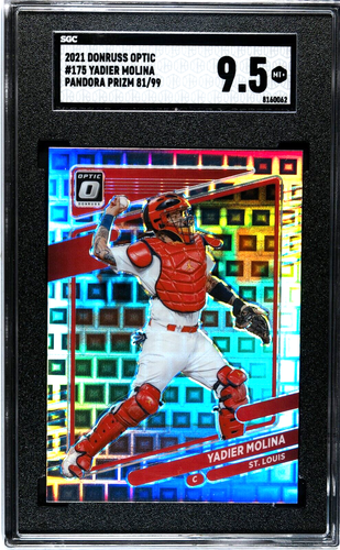 2021 Donruss Optic #175 Yadier Molina PANDORA PRIZM /99 SGC 9.5 MINT+ ...