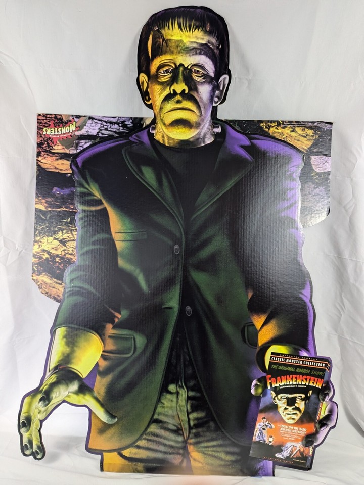 VTG Frankenstein Blockbuster 1999 Life Size Horror Cardboard Cutout ...