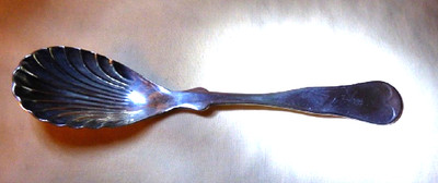 1879 Antique Rogers & Bro A1 Silverplate Sugar Shell Spoon Tipped ...