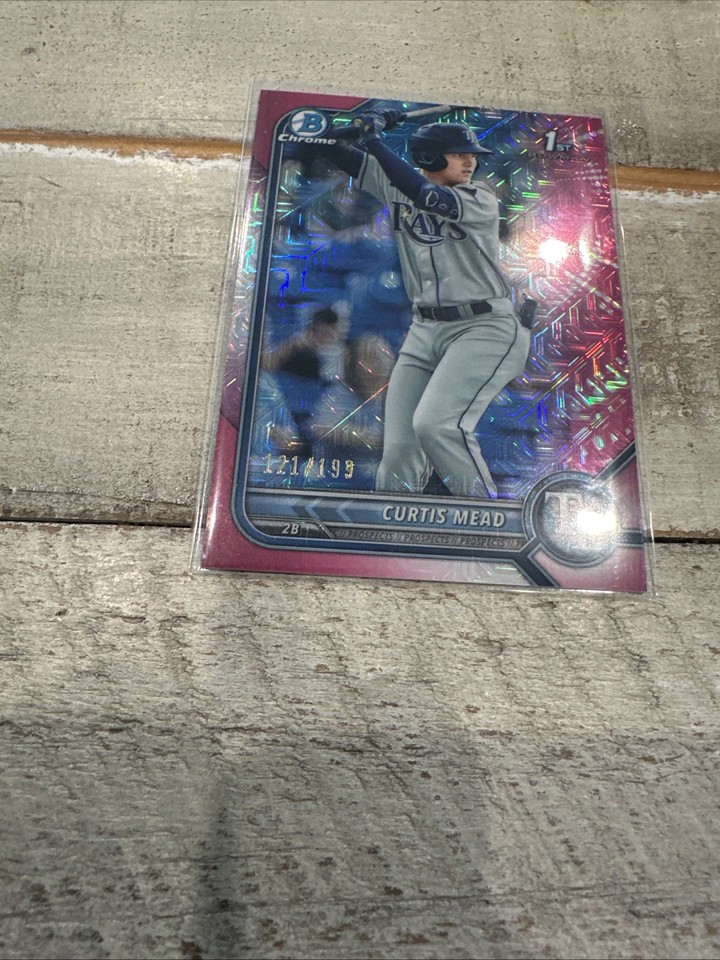 2022 Bowman Chrome Mega Box Curtis Mead Pink Mojo Refractor /199 Rays ...