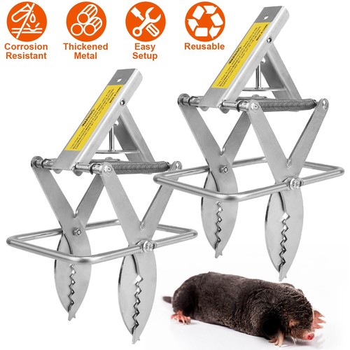2PACK Heavy Duty Reusable Mole Gopher Killer Traps Scissor Trap Mouse ...