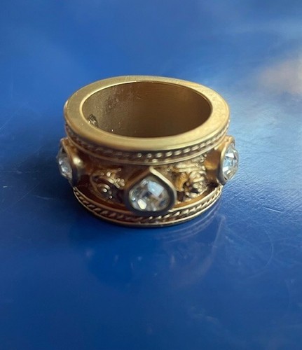 Elizabeth Taylor Avon Love Blooms Chunky Gold Tone Ring Hearts & Roses ...