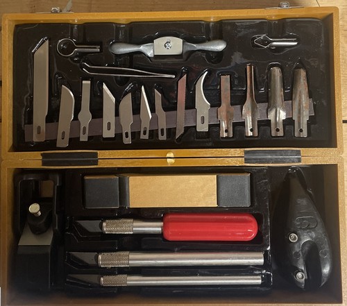 ORIGINAL VINTAGE Shop-Pro HOBBY MODELING CARVING TOOL BOX SET 27-Pieces ...