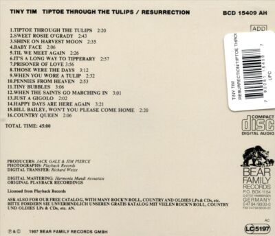 TINY TIM TIPTOE THROUGH THE TULIPS: RESURRECTION NEW CD 4000127154095| eBay