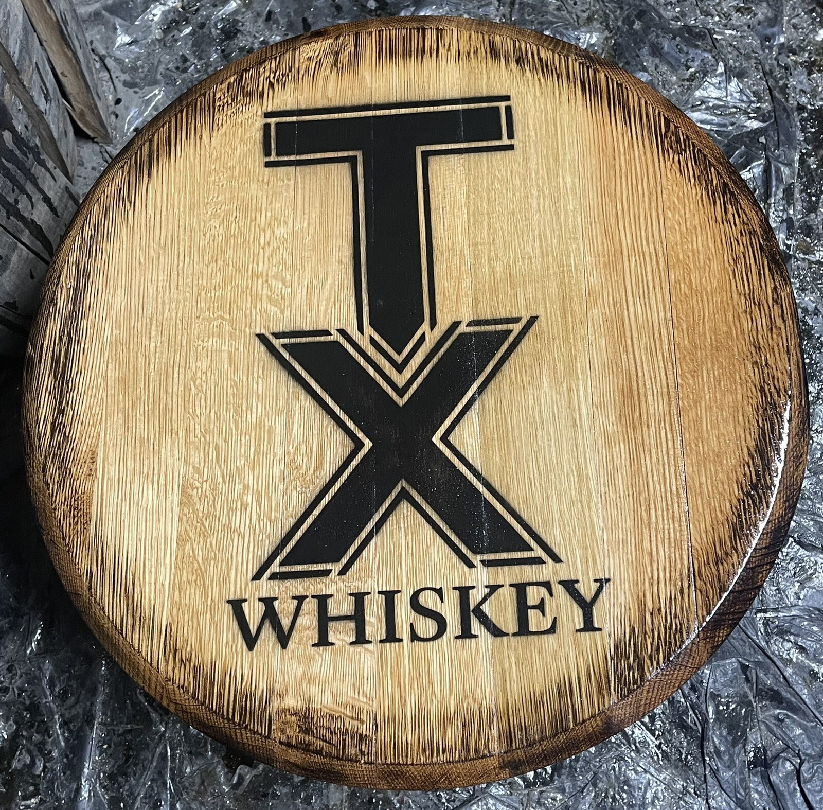 TX Whiskey Logo. Bourbon Barrel Whiskey Head / Top 21” Diameter | eBay