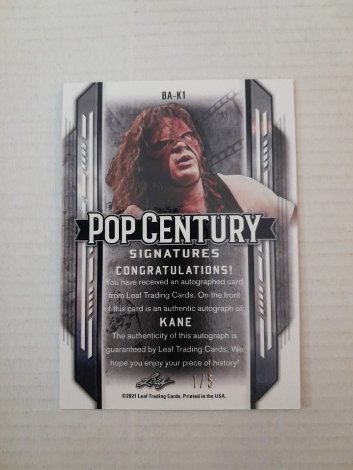 Kane /5 Crystal Green Autograph Card BA-K1 Pop Century 2021 Leaf WWE | eBay
