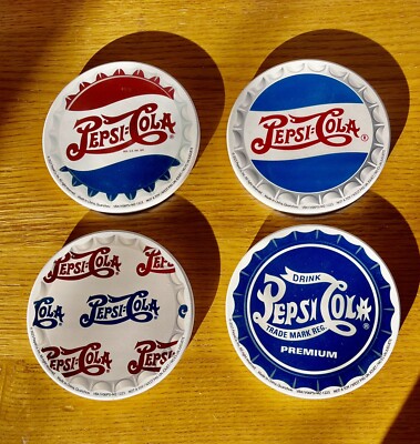 Pepsi-Cola Ceramic Coaster Set Of 4 Drink Coasters Vintage Logo Design ...