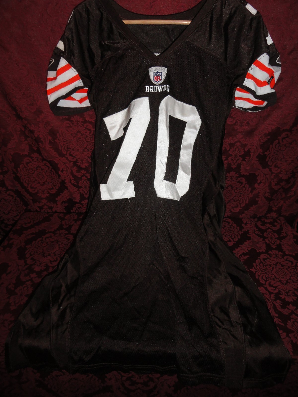 2008 Cleveland Browns Game Used Jersey # 70 Rex Hadnot - Size 52 Brown ...