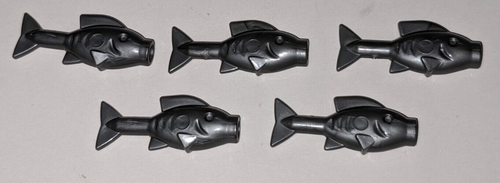 LEGO Lot of 5 Minifigure Animal Fish FLAT SILVER Water Pet Food Fishes ...