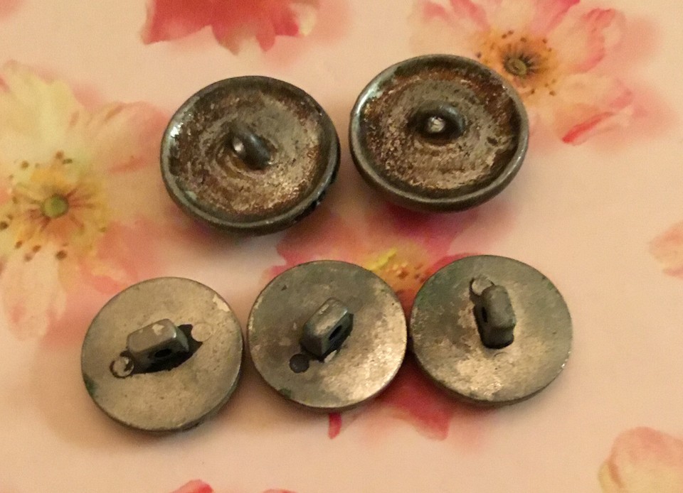 Antique Brass Buttons with Crystal Centers/ 5 Buttons | eBay