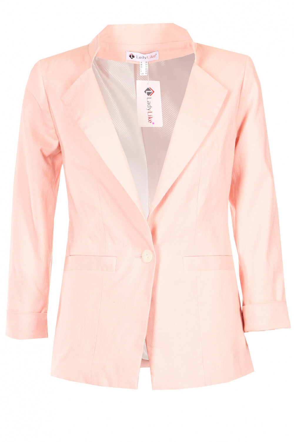 Women's pink linen jacket Size 2, 4, 6, 8, 10 US Fashionable NEW High ...