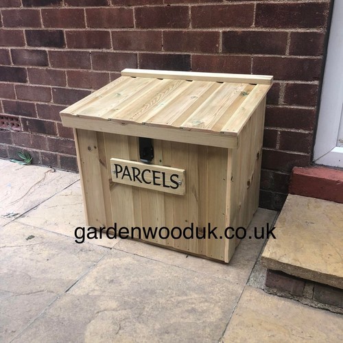 Doorstep Wood Parcel Box. Porch Parcel Storage Box. Handmade Wooden ...