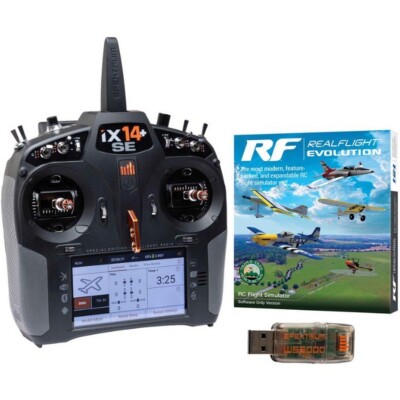 Spektrum SPMR14020EUC iX14+ SE 20-Channel DSMX Transmitter RealFlight ...
