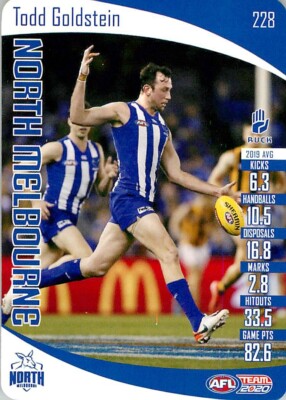 2020 NORTH MELBOURNE KANGAROOS AFL Card TODD GOLDSTEIN Teamcoach | eBay ...