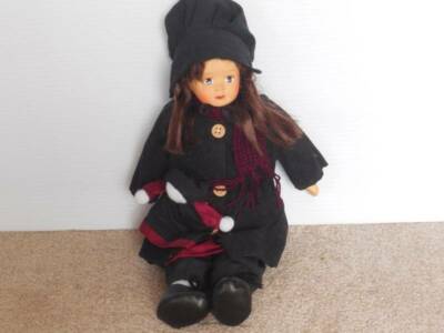 Vintage Amish 12" Doll Holding her rag doll~Porcelain Face & Hands | eBay