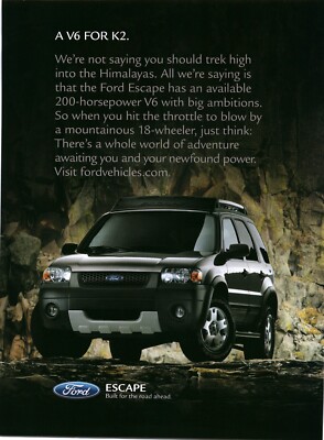 2005 PRINT AD - FORD - FORD ESCAPE SUV AD - A V6 FOR K2 - FORD VEHICLES ...