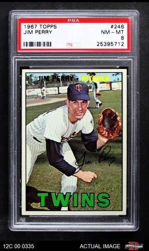 1967 Topps #246 Jim Perry Twins PSA 8 - NM/MT | eBay