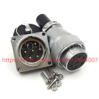 WS28 7Pin Aviation Connector, 25A Bulkhead Connector Panel Mount LED ...