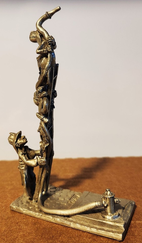 Fireman Boyd Perry "Three Alarm" Casted by Roger Wheeler Pewter Firemen ...