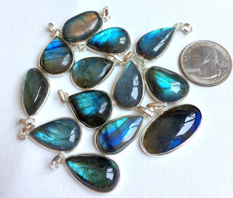 Labradorite Gemstone 925 Sterling Silver Plated Wholesale Lot Bezel ...