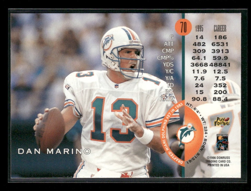 Dan Marino 1996 Leaf #70 | eBay