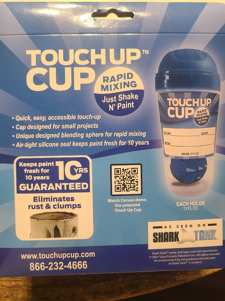 NEW Touch Up Cup Two Pack Paint Storage Solution Rapid Mixing Shake N ...