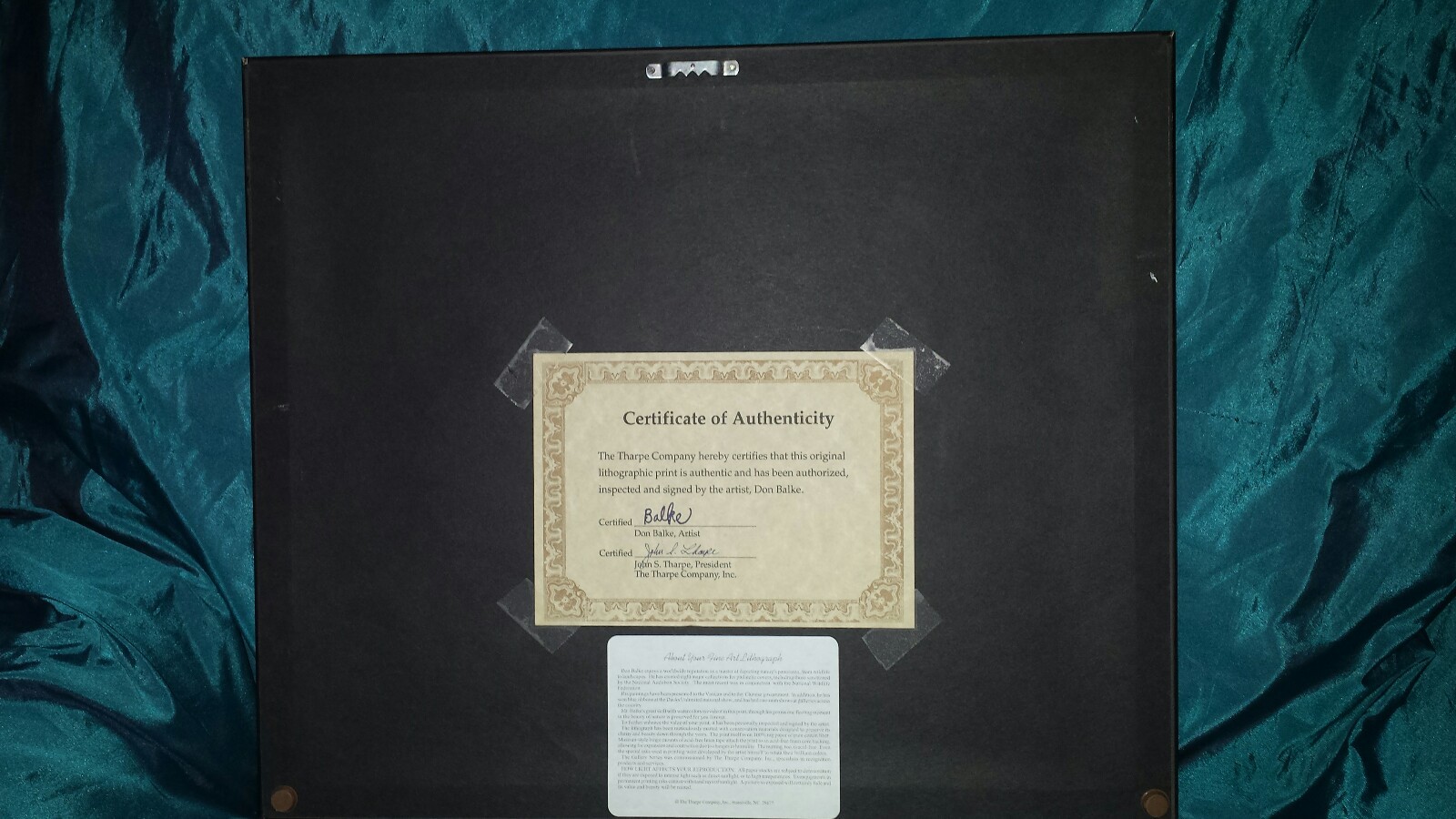 Don Balke Signed Certified LITHOGRAPH 'Sparrows' Framed Double-matted ...