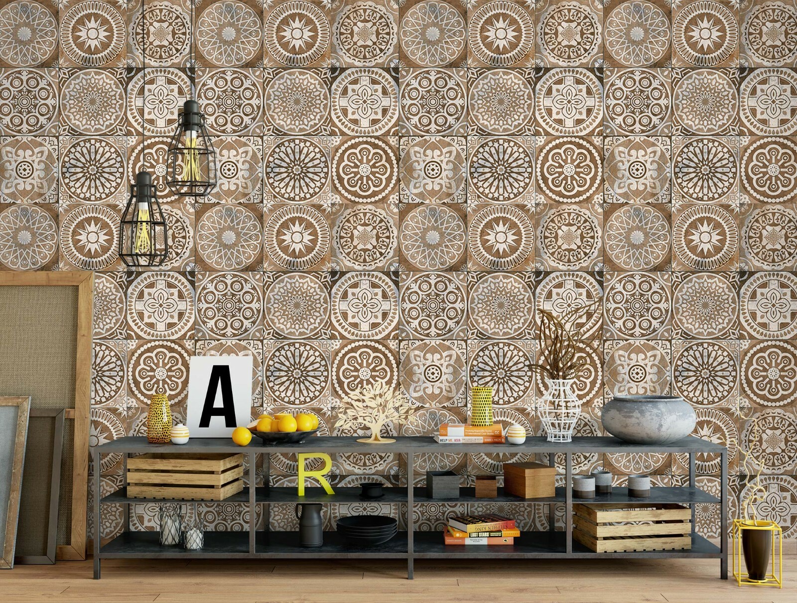 3D Tile Pattern KEP3782 Wallpaper Mural Self-adhesive Removable Sticker ...