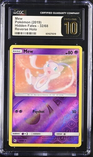 POKEMON CGC PRISTINE 10 MEW REVERSE HOLO 32/68 HIDDEN FATES | eBay