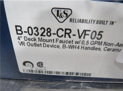 T&S B-0328-CR-VF05 4 Inch Deck Mount Faucet w/ 0.5 GPM Non-Aerated VR ...
