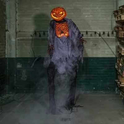 7ft Giant Motion Activated Scorched Scarecrow Halloween Animatronic ...