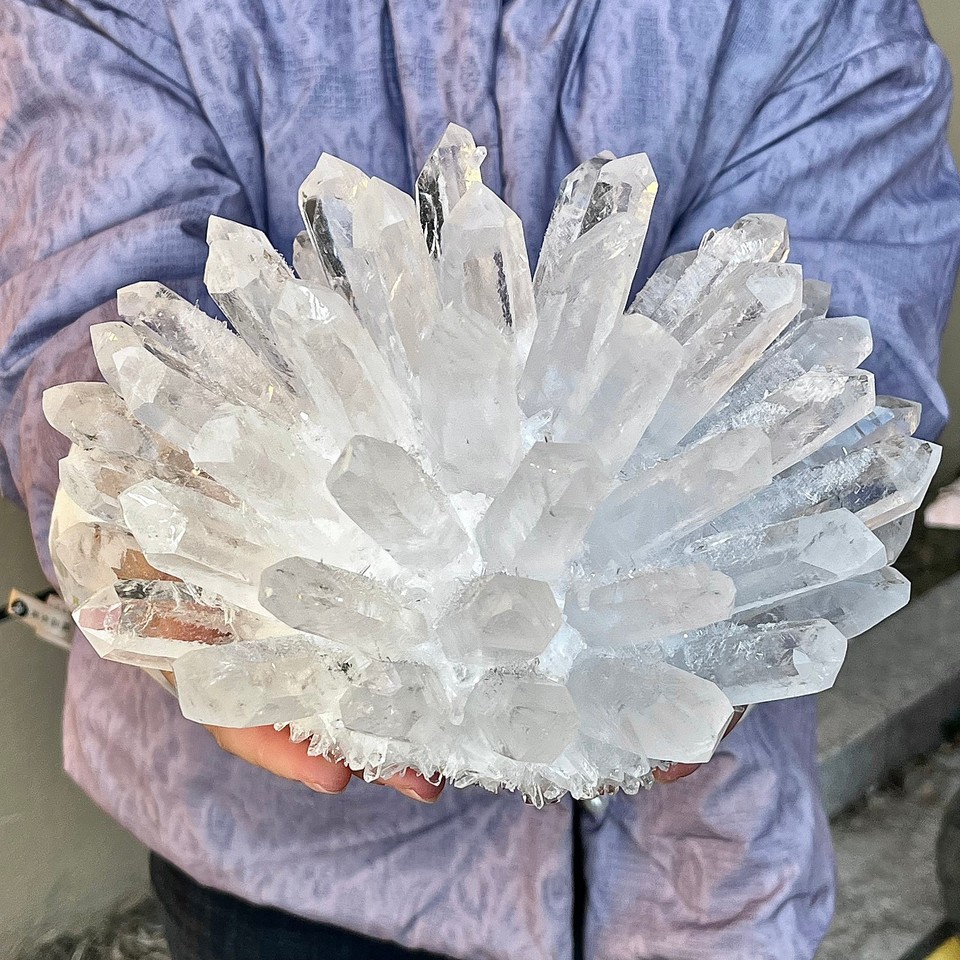 9.65LB Clear Quartz Cluster Specimen Crystal Flowers Home Decor | eBay
