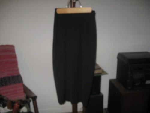 Women's A-Line Straight Skirt with Back Pleat Zip Closure Solid Navy ...