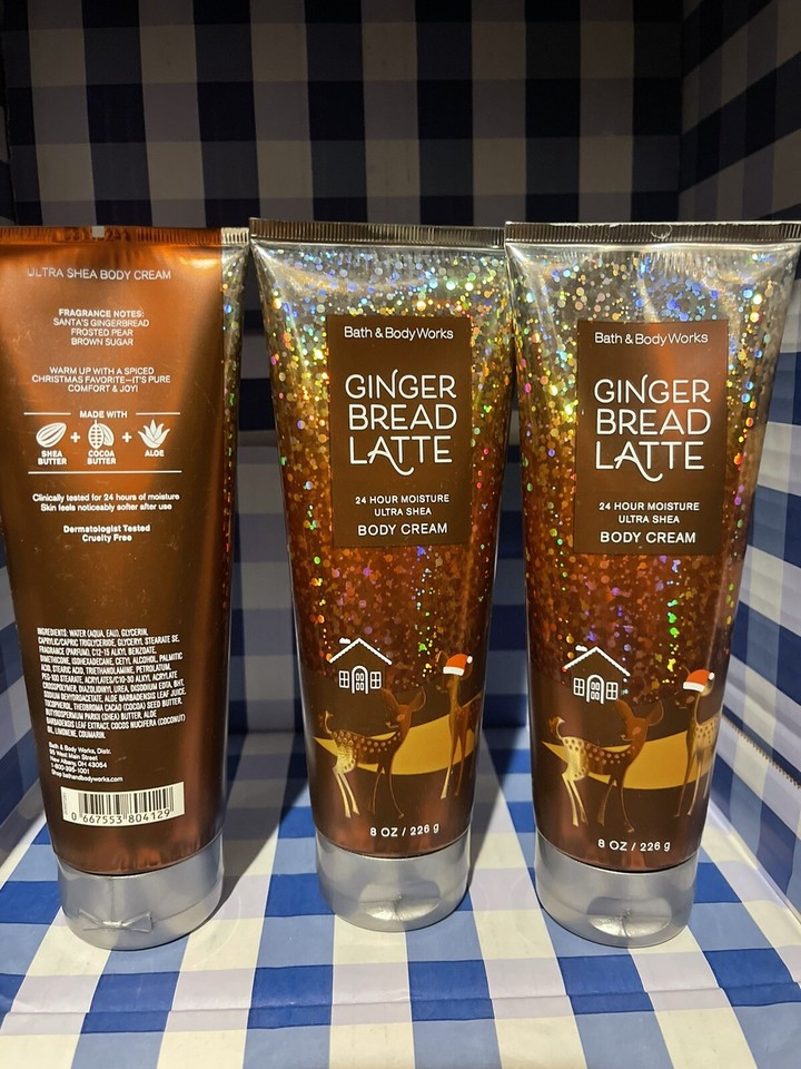 LOT OF 3 BATH & BODY WORKS GINGERBREAD LATTE ULTRA SHEA CREAM HAND ...